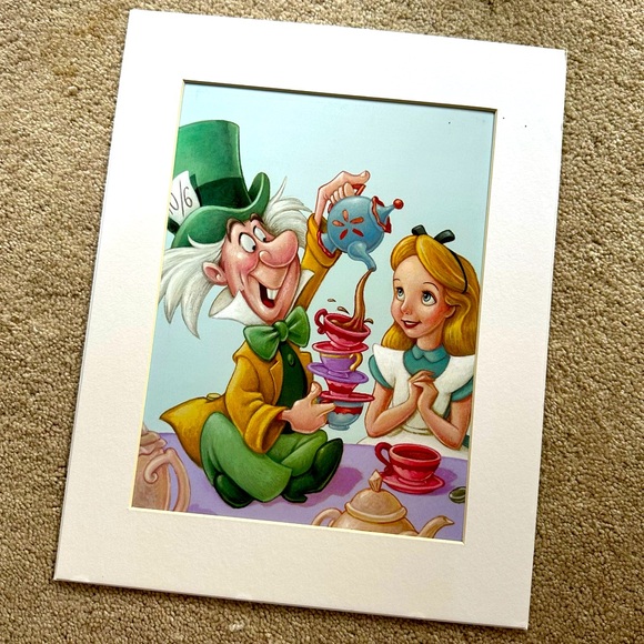 Disney | Art | Official Disney Alice The Mad Hatter Matted Print | Poshmark